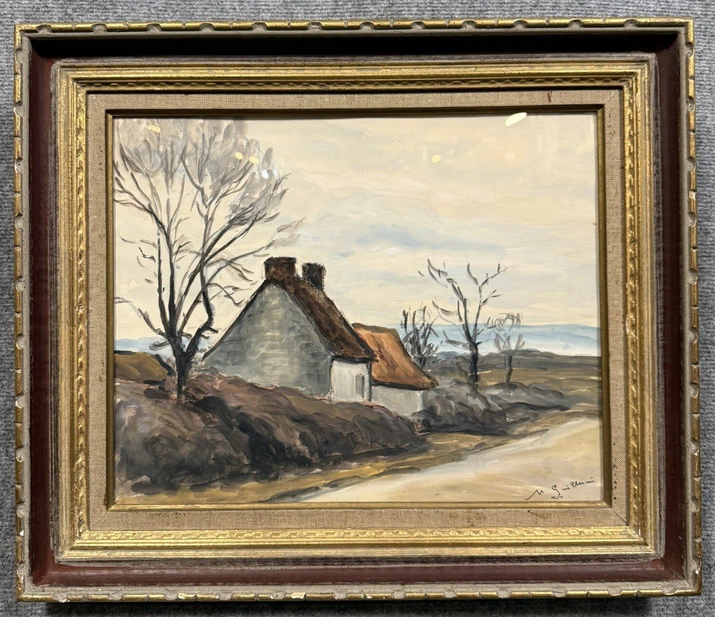 Guillermin M. : huile sur panneau paysage rural... | Antikeo