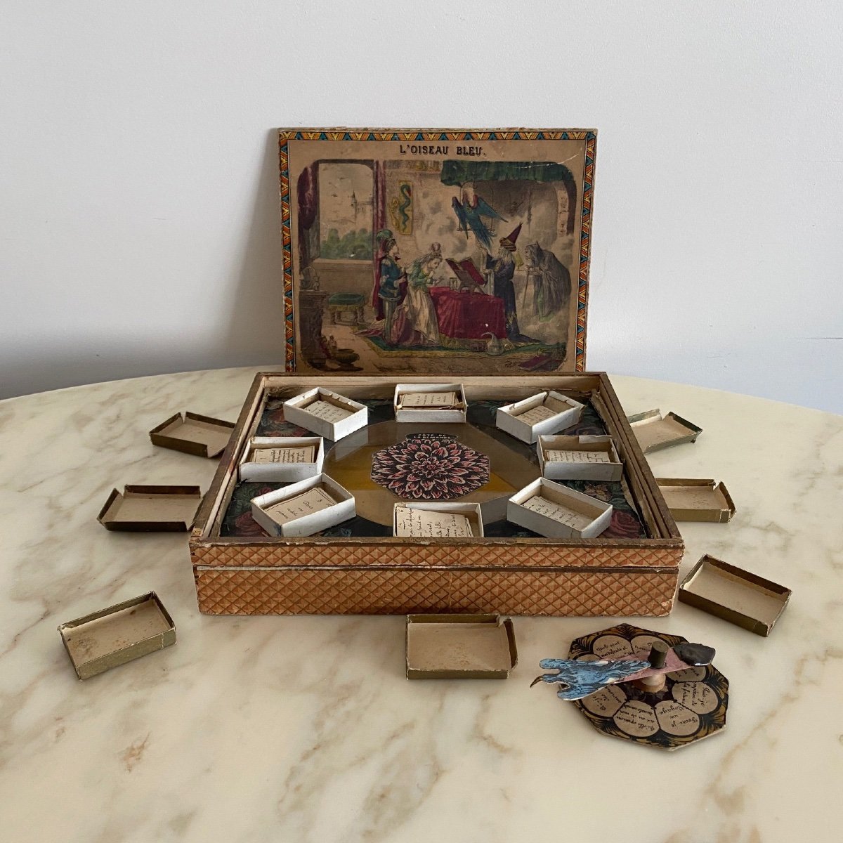 The Blue Bird 19th Century Oracle Card Game Set... | Antikeo