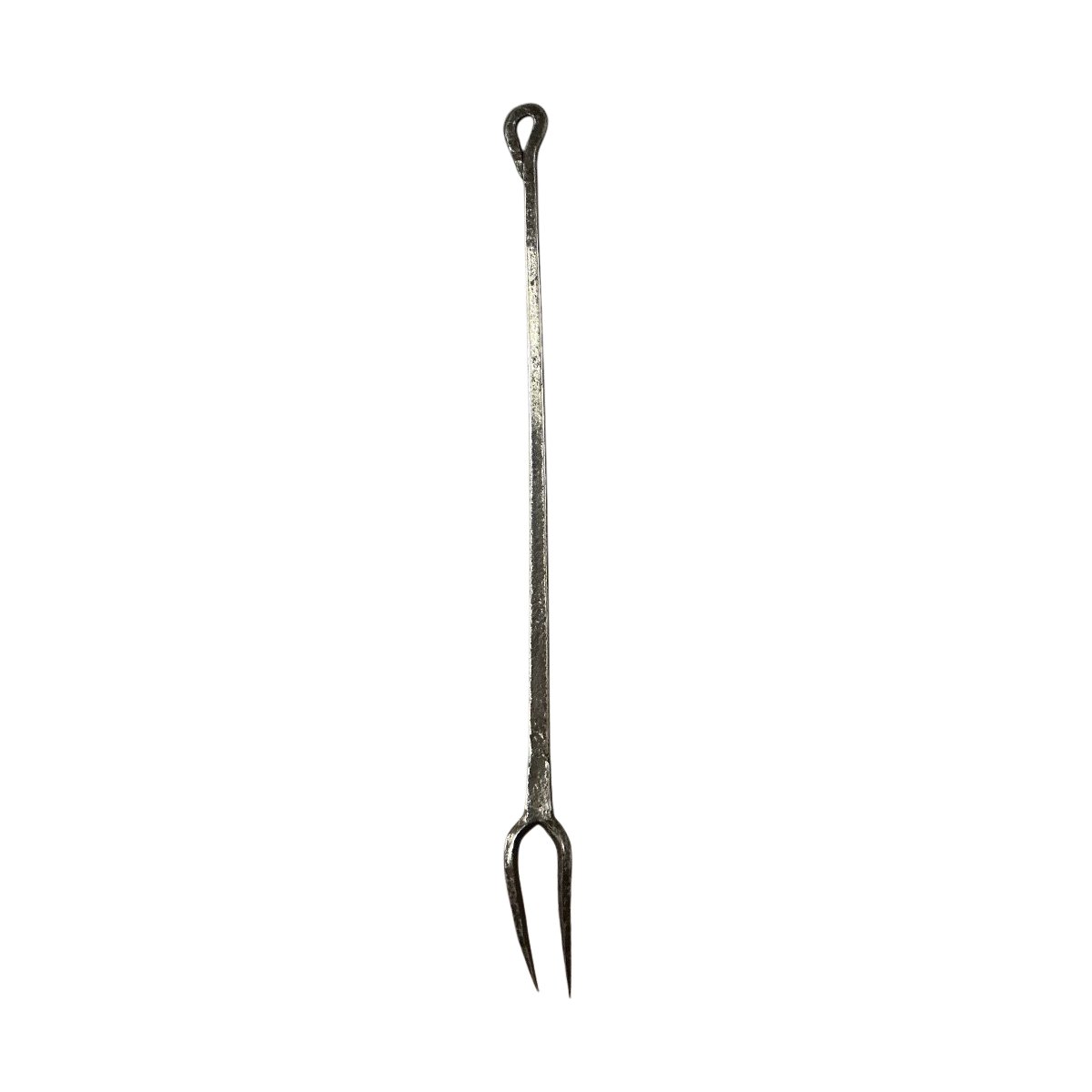Large 18th century wrought iron fireplace fork ... | Antikeo