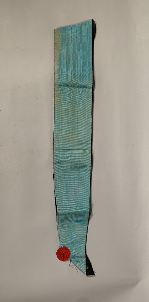 Blue Silk Master Mason's Scarf Embroidered Free... | Antikeo