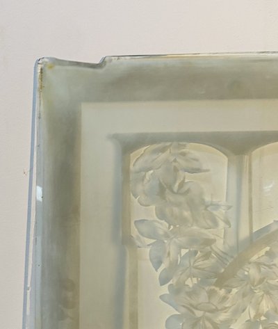 Suite of three engraved glass panels 20th centu... | Antikeo