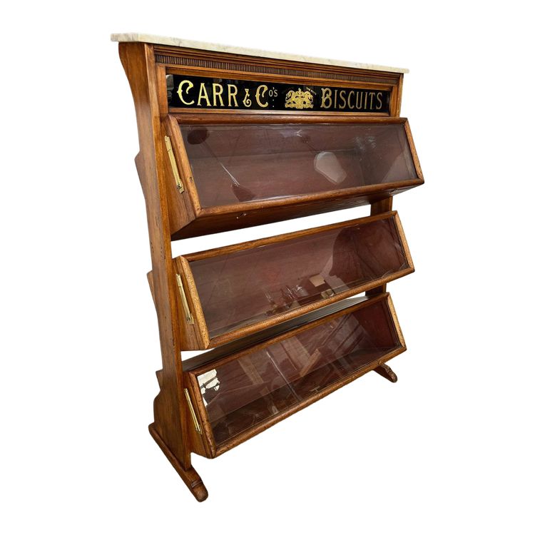 RARE Trade Furniture Display Case "CARR'S & CO ... | Antikeo