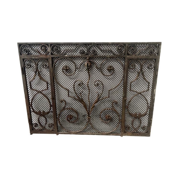 Grille en fer forgé martelé XX siècle - Boiseries | Antikeo